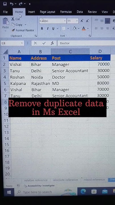Remove duplicate data in MsExcel😲 #msexcel #exceltips #exceltutorial #exceltricks #duplicate # ...