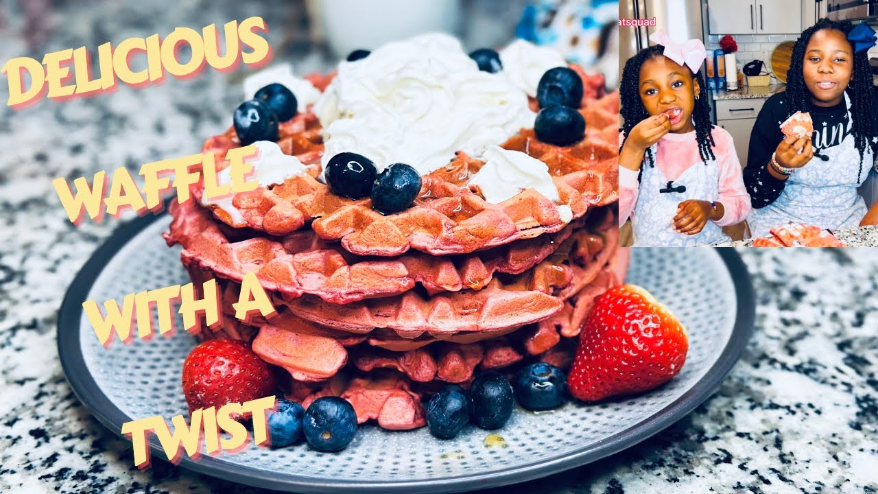 EASY WAFFLE RECIPE! HOW TO MAKE NATURALLY COLORED WAFFLES (no dye or ...