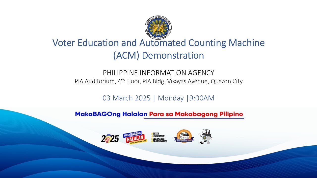 Voter Education and Automated Counting Machine (ACM) Demonstration ...