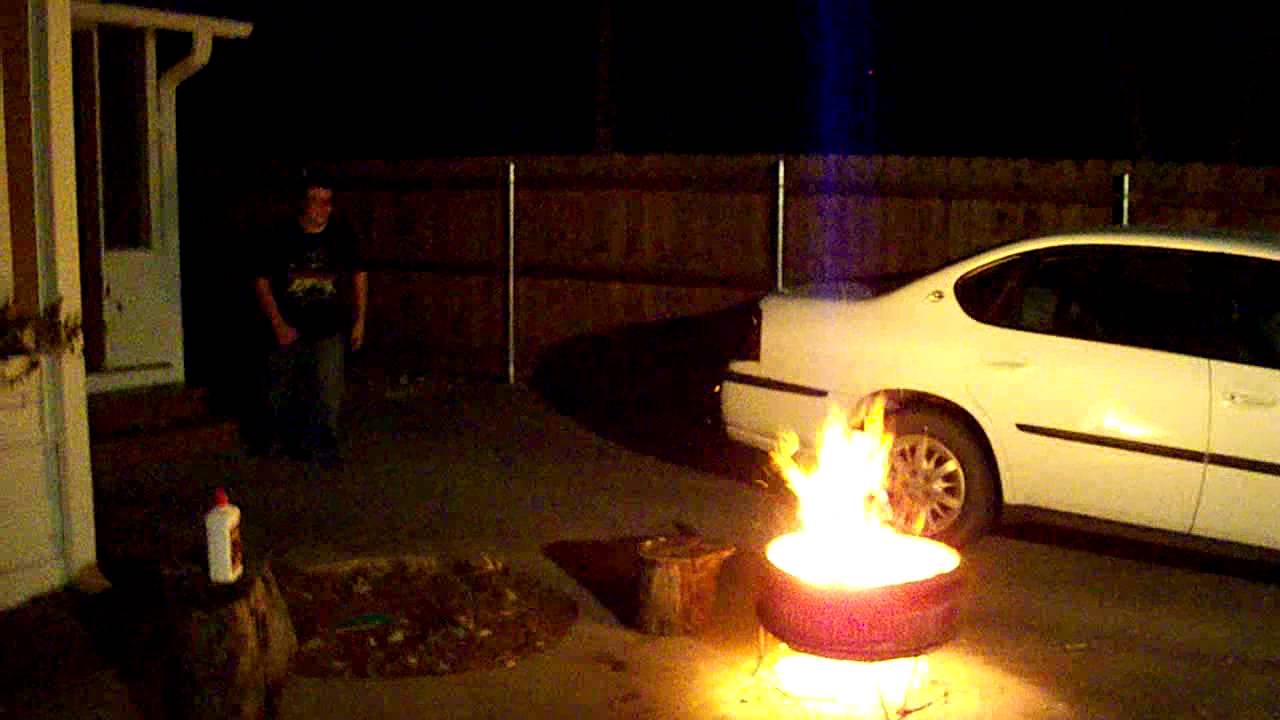 Andy jumping over fire FAIL - YouTube