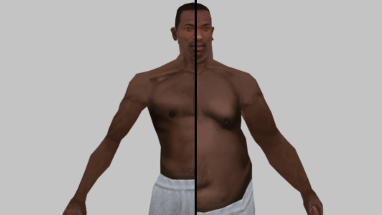 GTA SA - CJ's body transformation in real time - YouTube