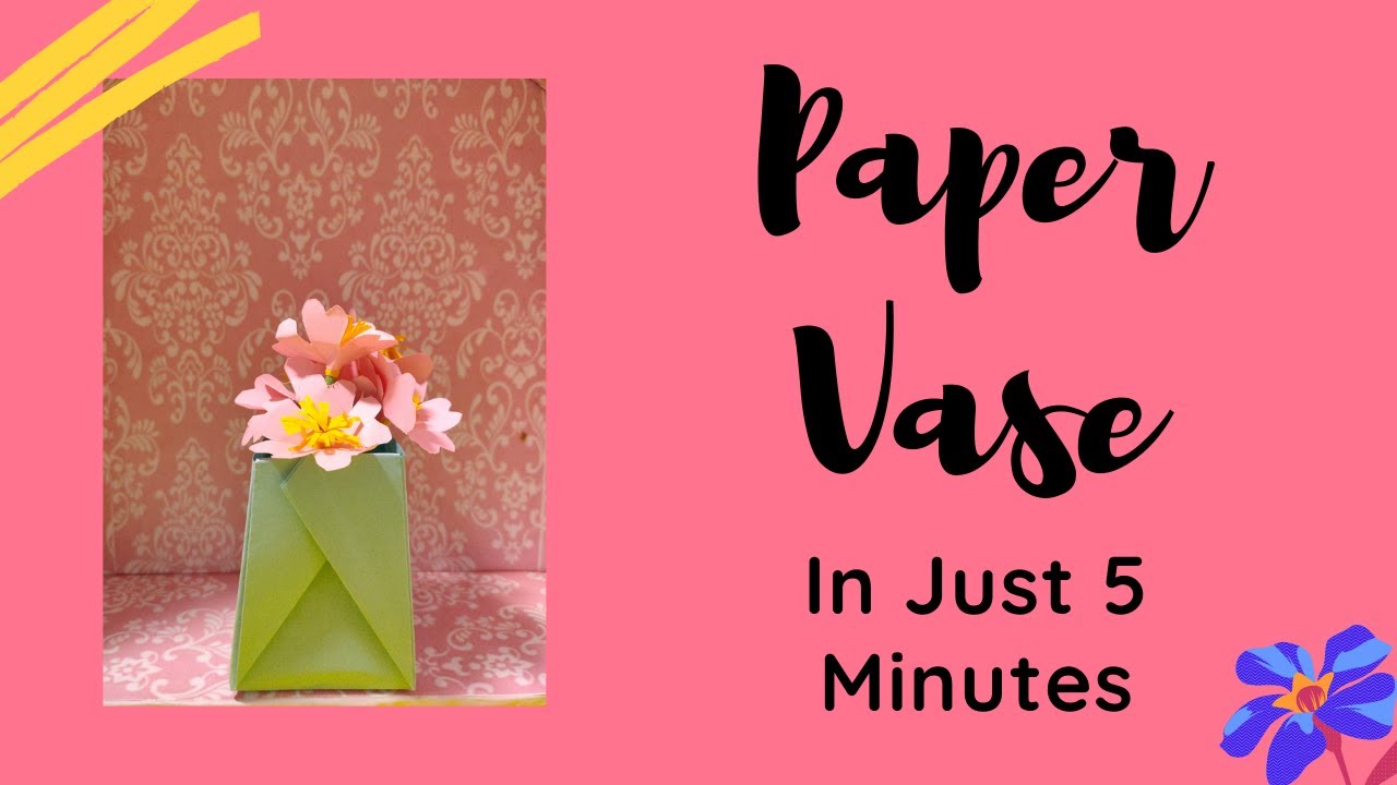 One Square Paper and 5 Minutes time You can make easy paper vase | No ...