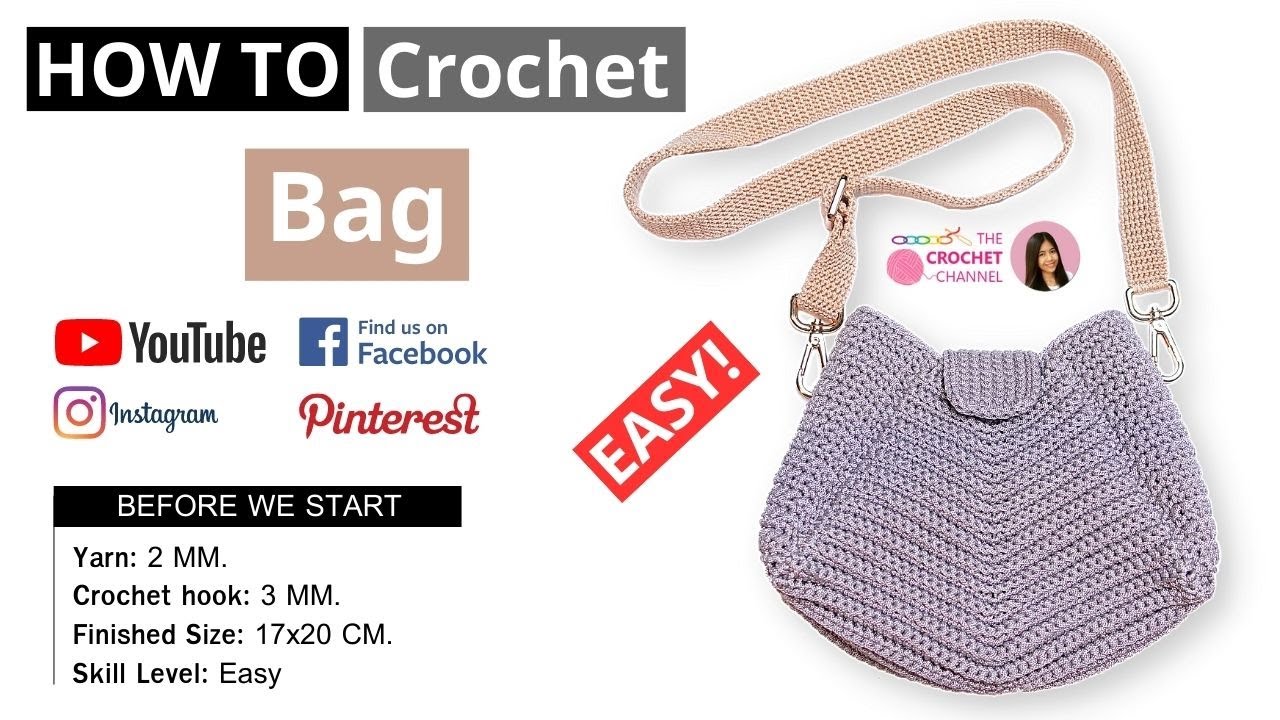 How to Crochet A Simple & Easy Crochet Bag for All Beginner | Basic ...