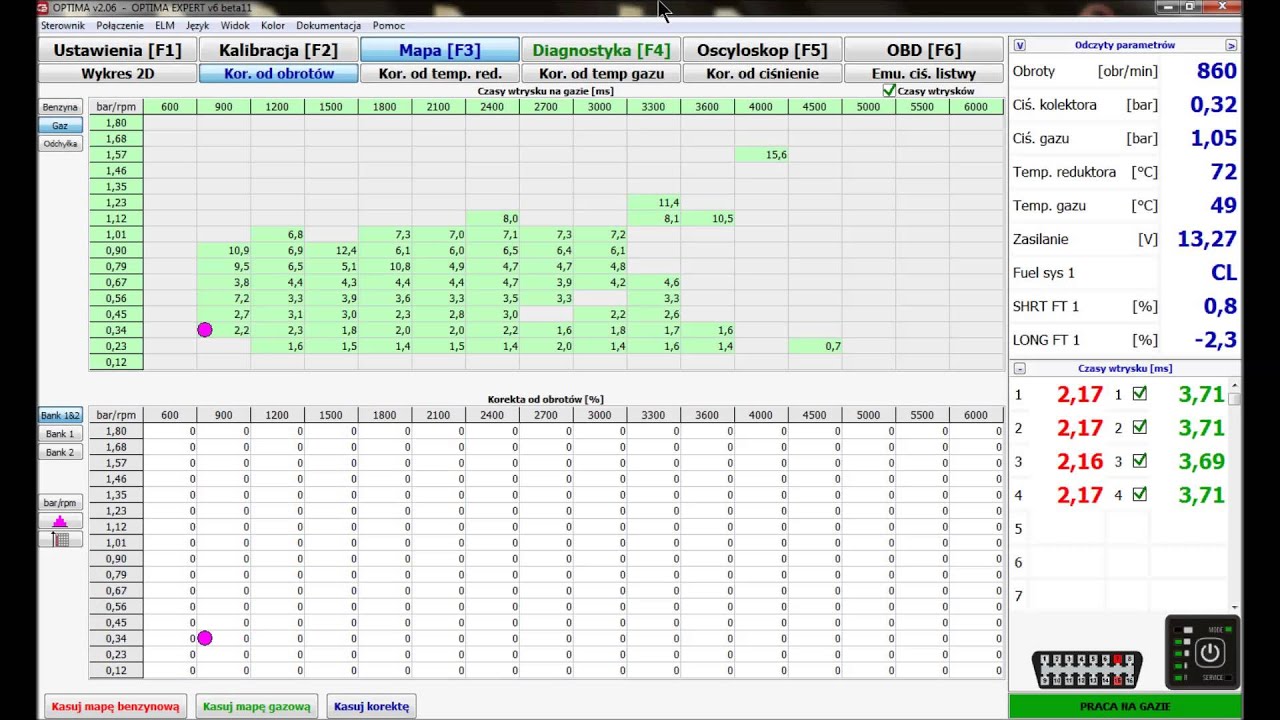 ALEX Optima Nano kalibracja z ELM327 - YouTube