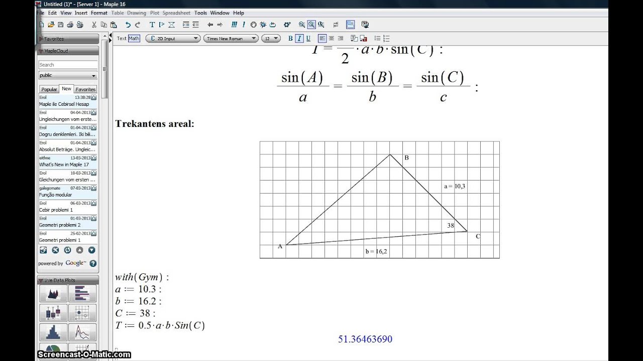 Trekantens areal og sinusrelationen - YouTube