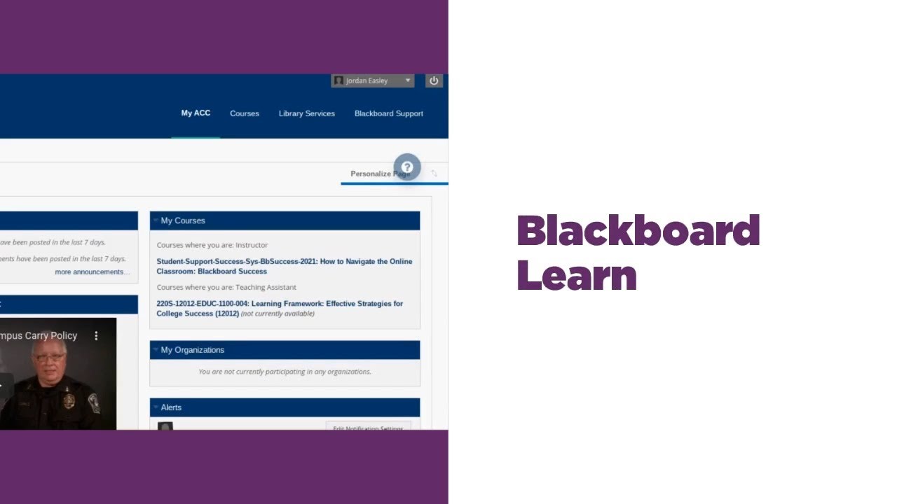 Global Navigation And My Blackboard Youtube