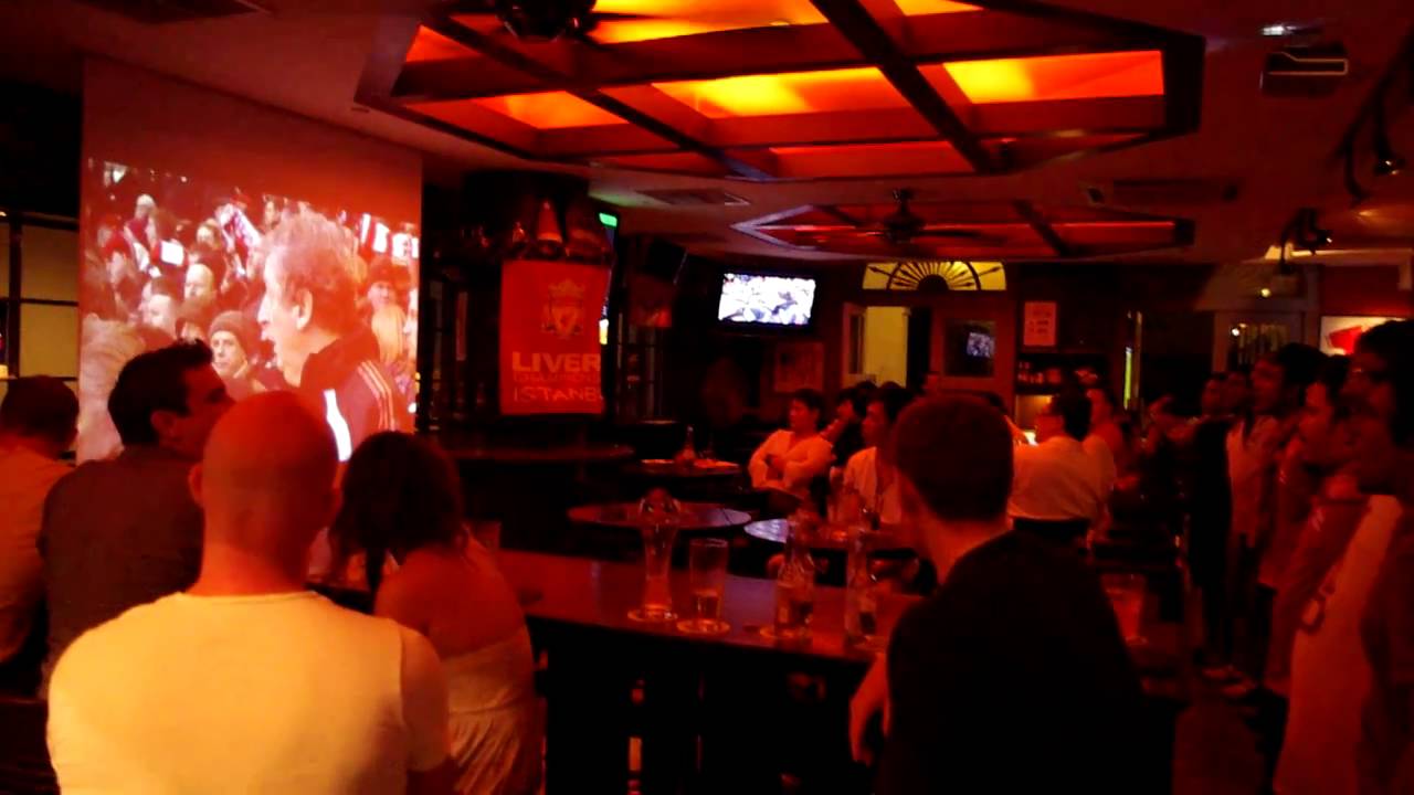 LFC fans at Harry's CHIJMES, Singapore - YouTube