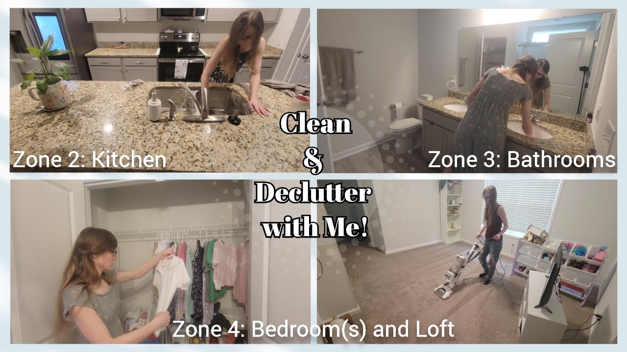 Zone Clean with Me Cleaning Motivation! | Zones 2-4: Kitchen, Bathrooms ...
