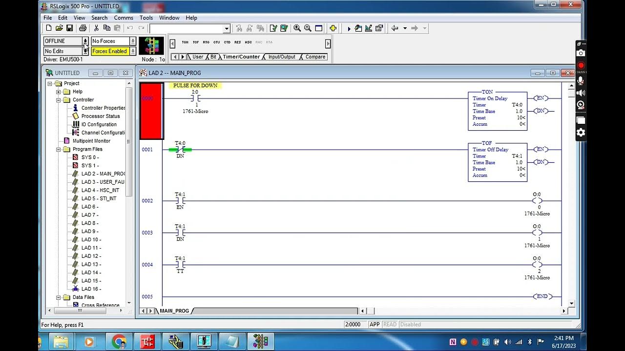 CONVERT Ton TO Toff TIMER DELAY_In PLC RSlogix 500 - YouTube
