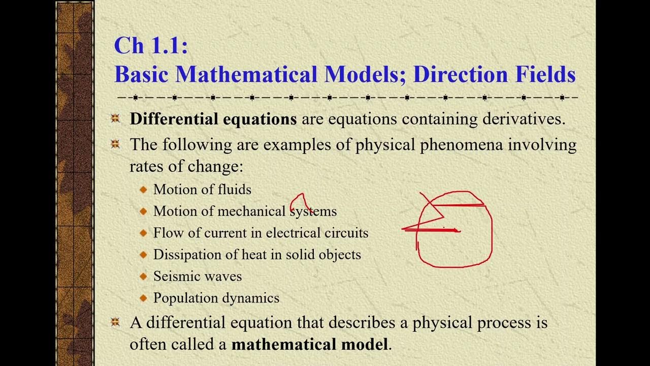 Elementary Differential Equations and Boundary Value Problems شرح ومدارسة كتاب Ch1.1 - YouTube