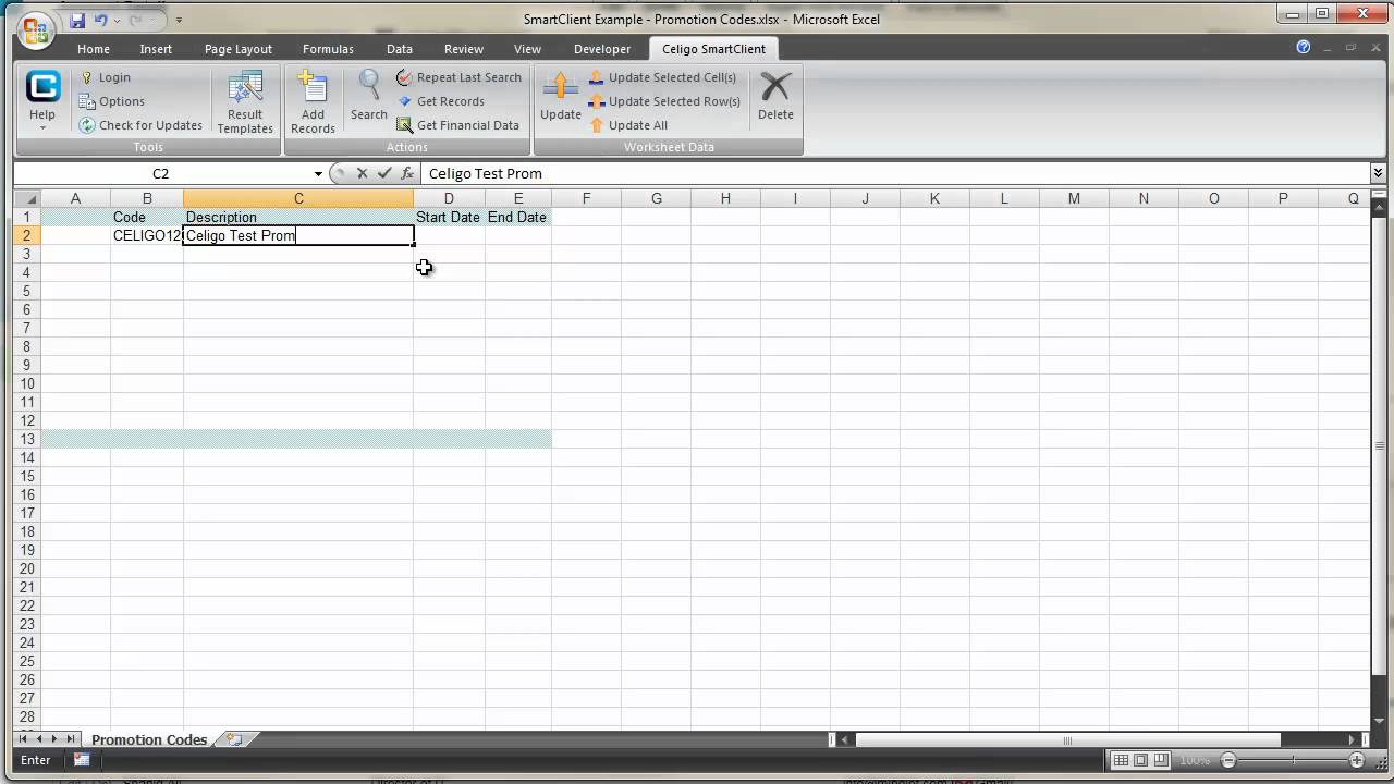 Excel SmartClient: Add Promotion Codes - YouTube