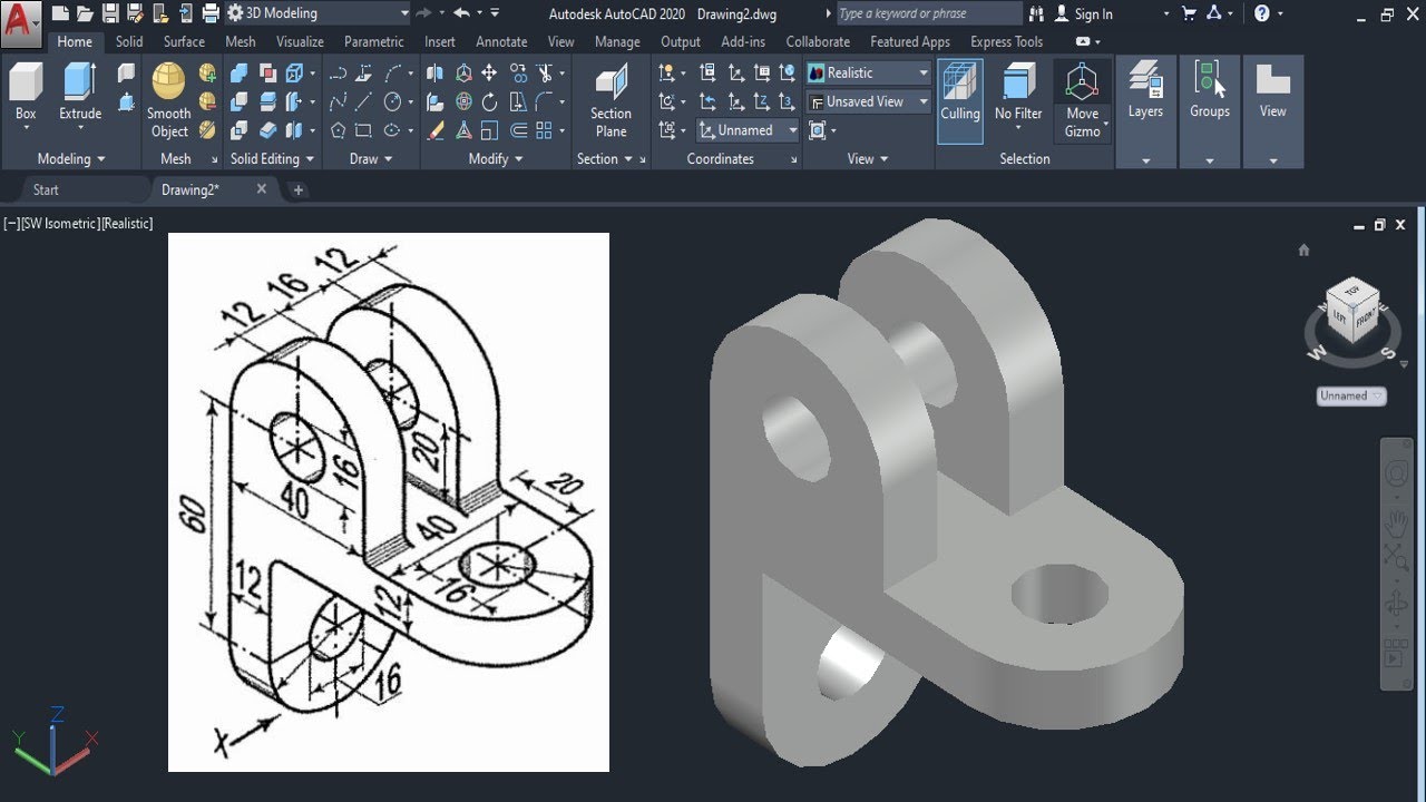 3d autocad tutorial for beginners | 3d drawing in autocad # ...
