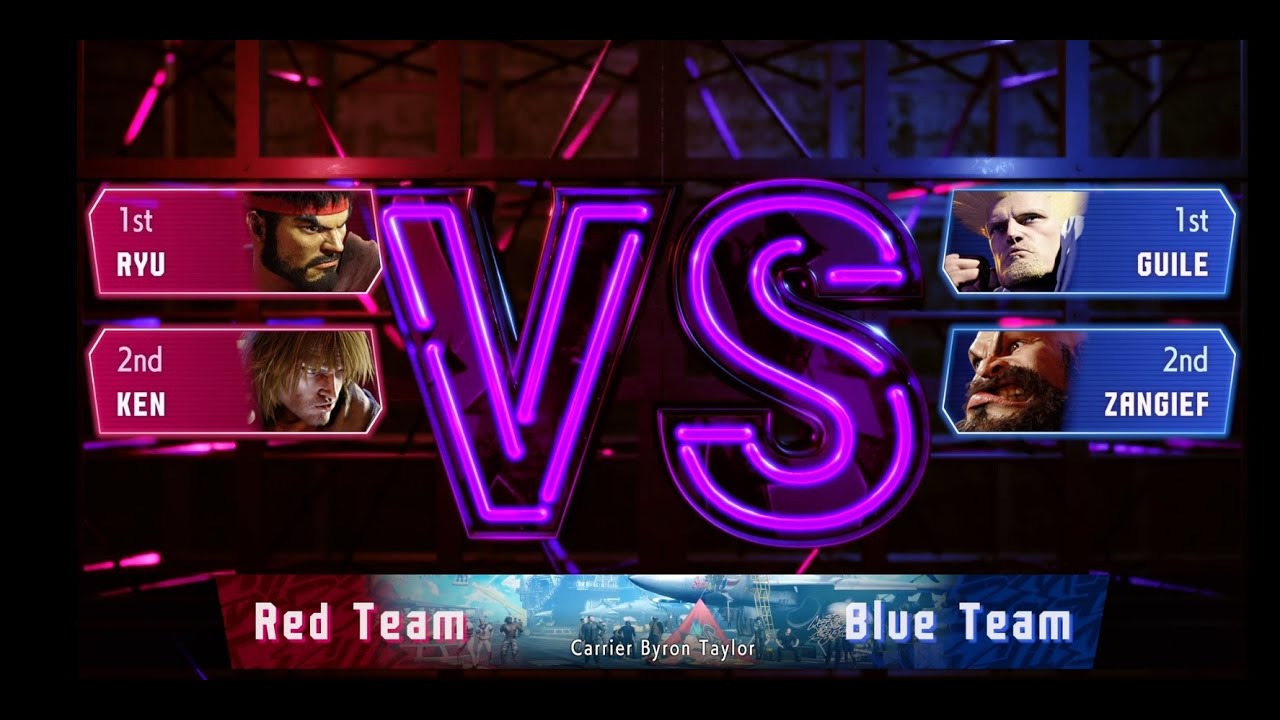 SF6 team Battle Mode Ken, Ryu VS Guile, Zangief - YouTube