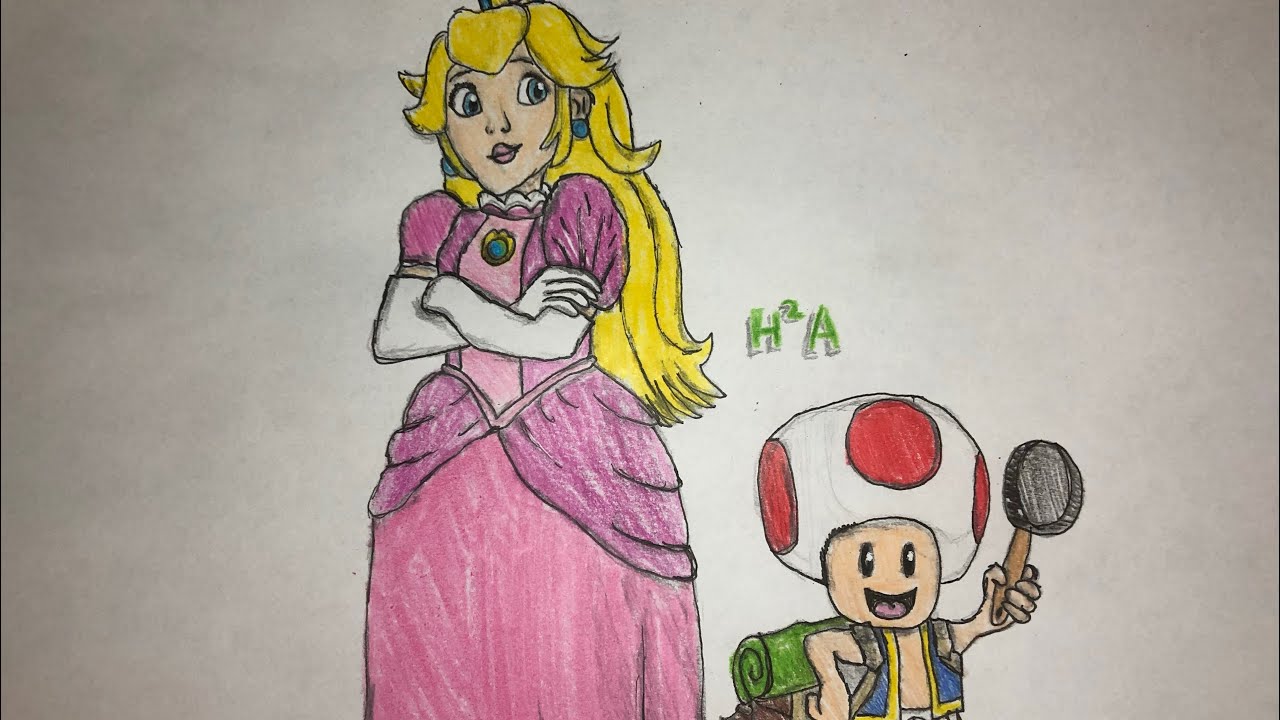 Drawing Princess Peach and Toad | How 2 Artz - YouTube