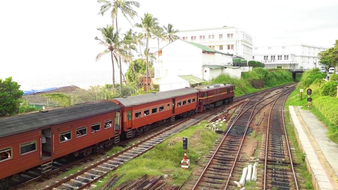 Matara - Kandy Express Train is departing from Mount Lavinia Railway ...
