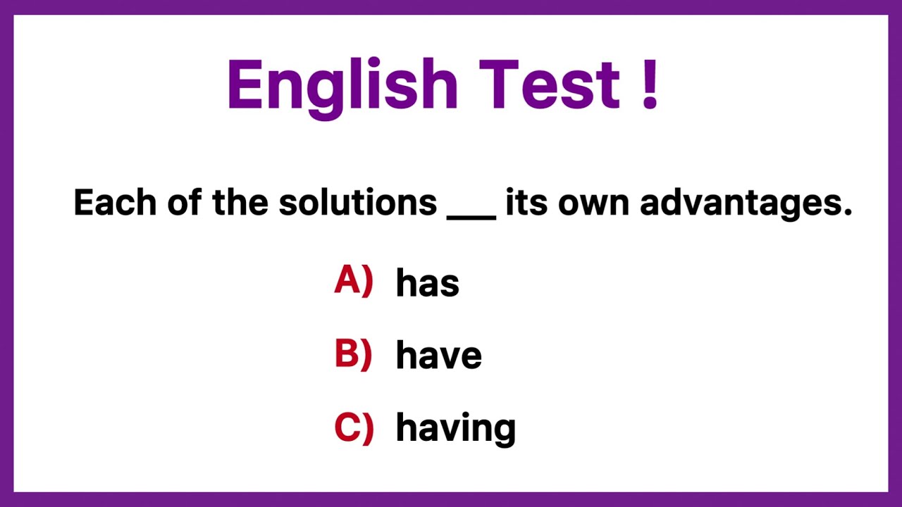 The Ultimate English Test Quiz ! - YouTube