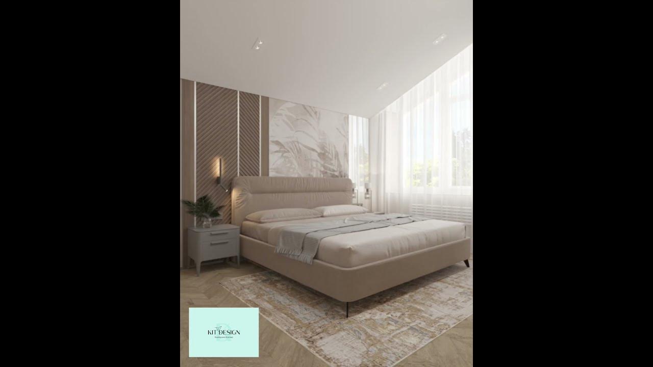 Дизайн интерьера мастер спальни в проекте коттеджа Designinterior