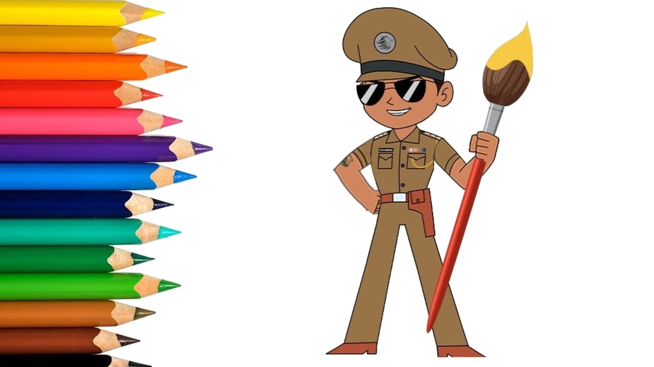 How to draw little Singham | draw little singham | Devendra MS Paint ...