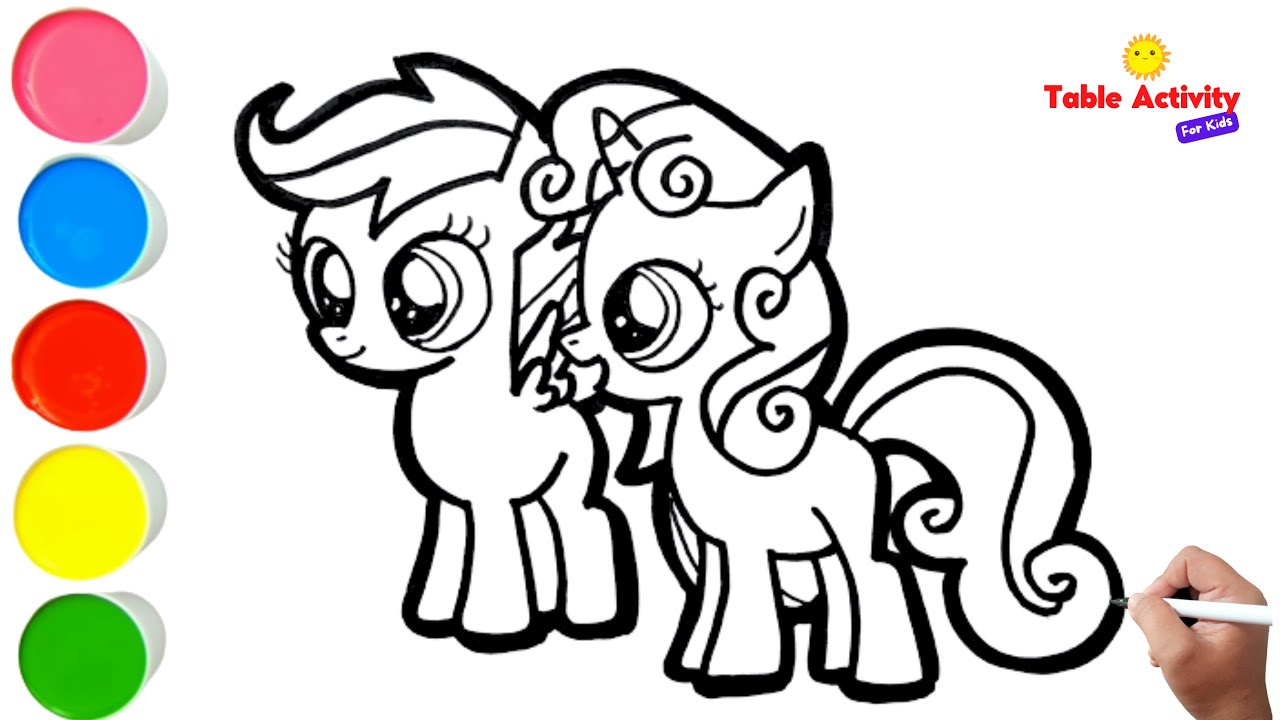 How To Draw Sweetie Belle And Scootaloo From My Little Pony - YouTube