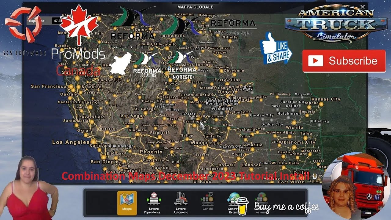 American Truck Simulator (1.49) Combination Maps December 2023 Tutorial ...