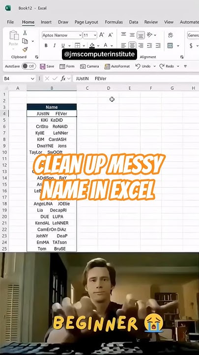 clean up a messy name, it s worked #exceltips #exceltricks #exceltutorial #spreadsheet #asmr ...