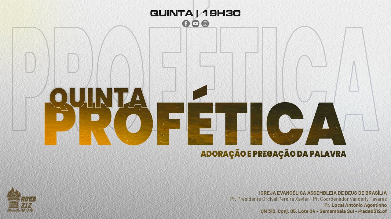 Quinta Profética | ADEB 312 | 12 DEZ - YouTube