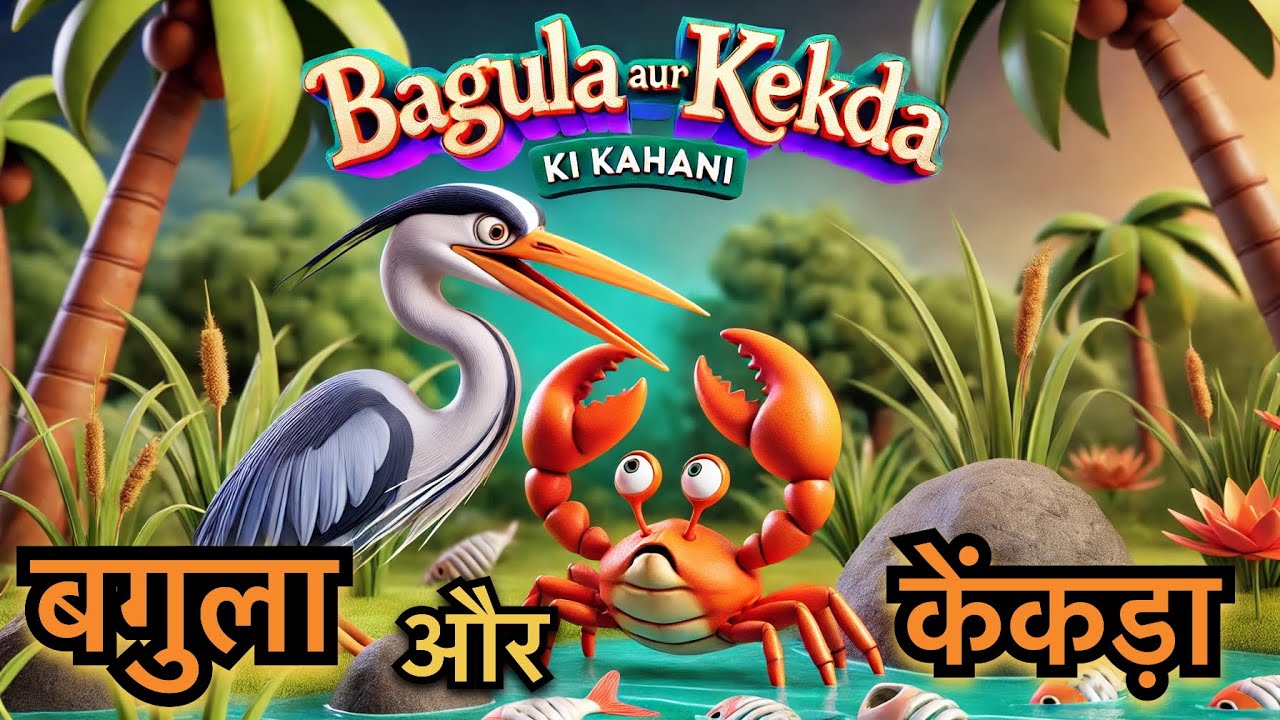 Bagula Aur Kekda story |The Clever Crab and the Greedy Heron |Moral ...