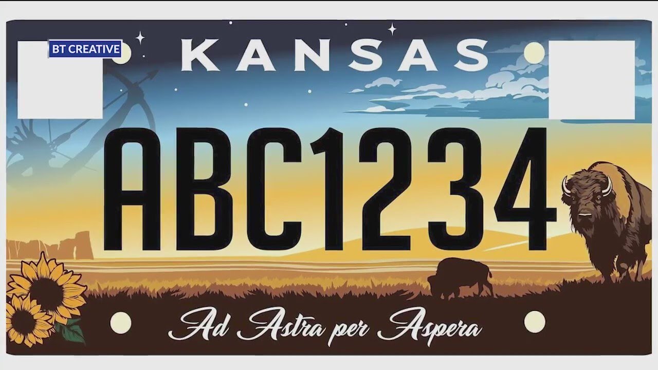 'A little late to the party' Kansas license plate design goes viral ...