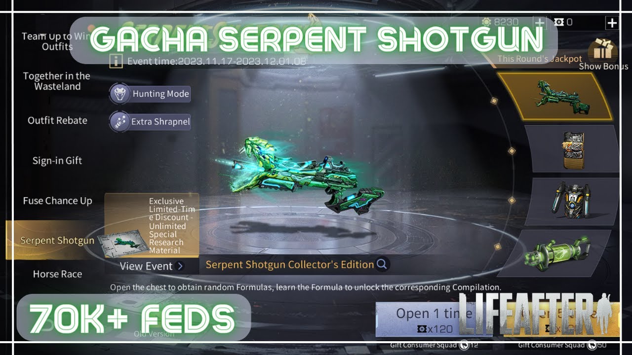 GACHA SERPENT SHOTGUN AND WEAPON M28 70k++ FEDS!!! | LIFEAFTER - YouTube