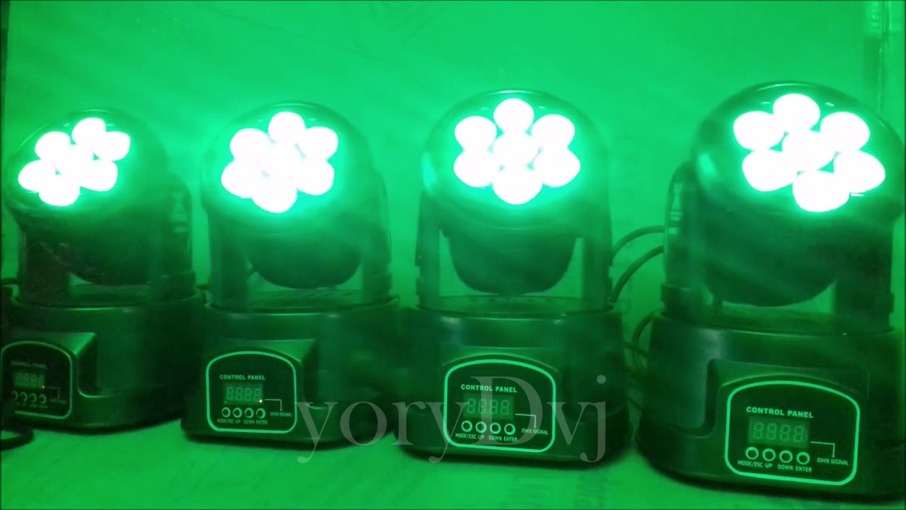LUZ LED MINI ROBOTICA 7X15W/4 EN 1 RGBW - YouTube
