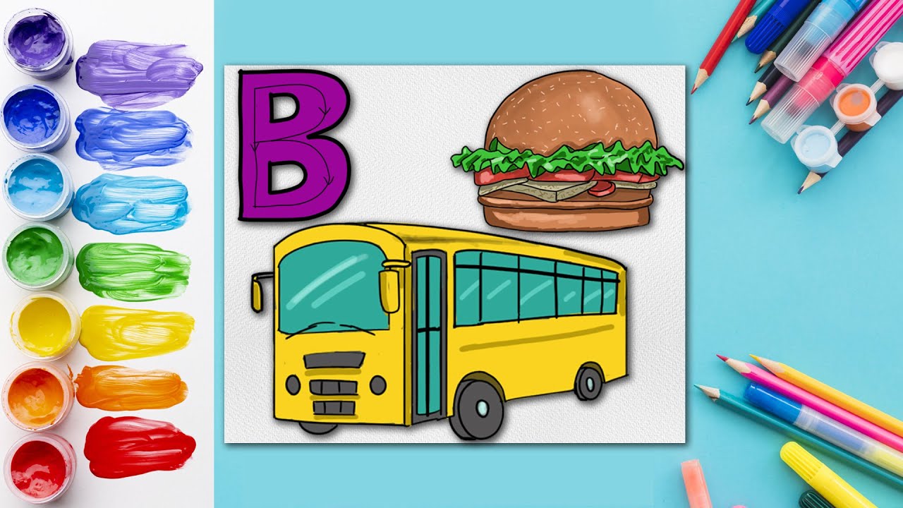 Phonics Song with TWO Words || B For Bus and Burger || ABC Alphabet ...