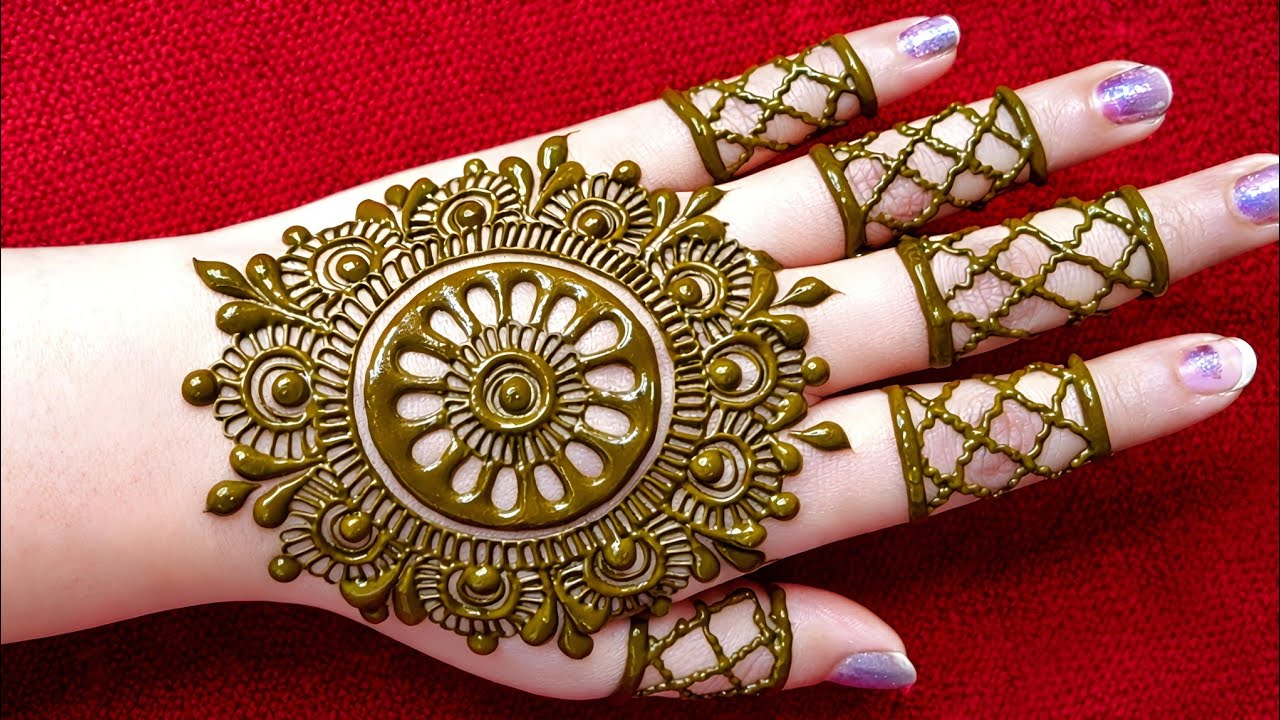 simple mehndi design back side | mehndi design | easy mehndi design ...