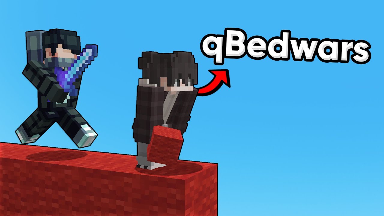 Teaching qBedwars How To Play Minecraft Bedrock Skywars - YouTube