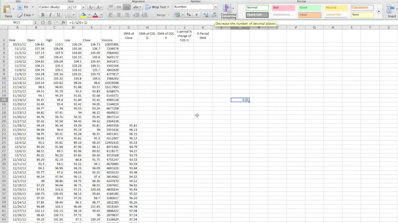 How to Calculate the TRIX in Excel - YouTube