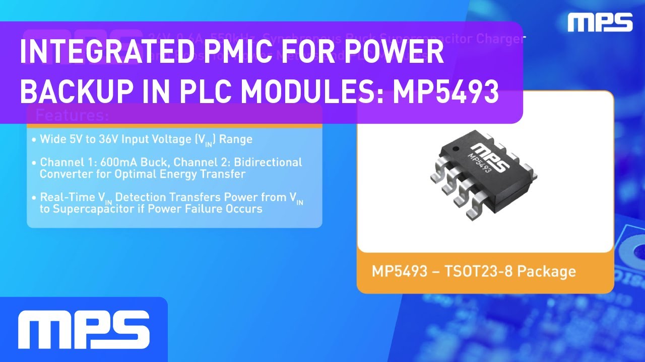 Integrated PMIC for Power Backup in PLC Modules: MP5493 - YouTube