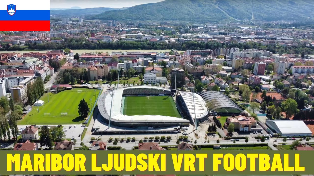 Maribor Slovenia Ljudski vrt football stadium - aerial view in 4K - YouTube
