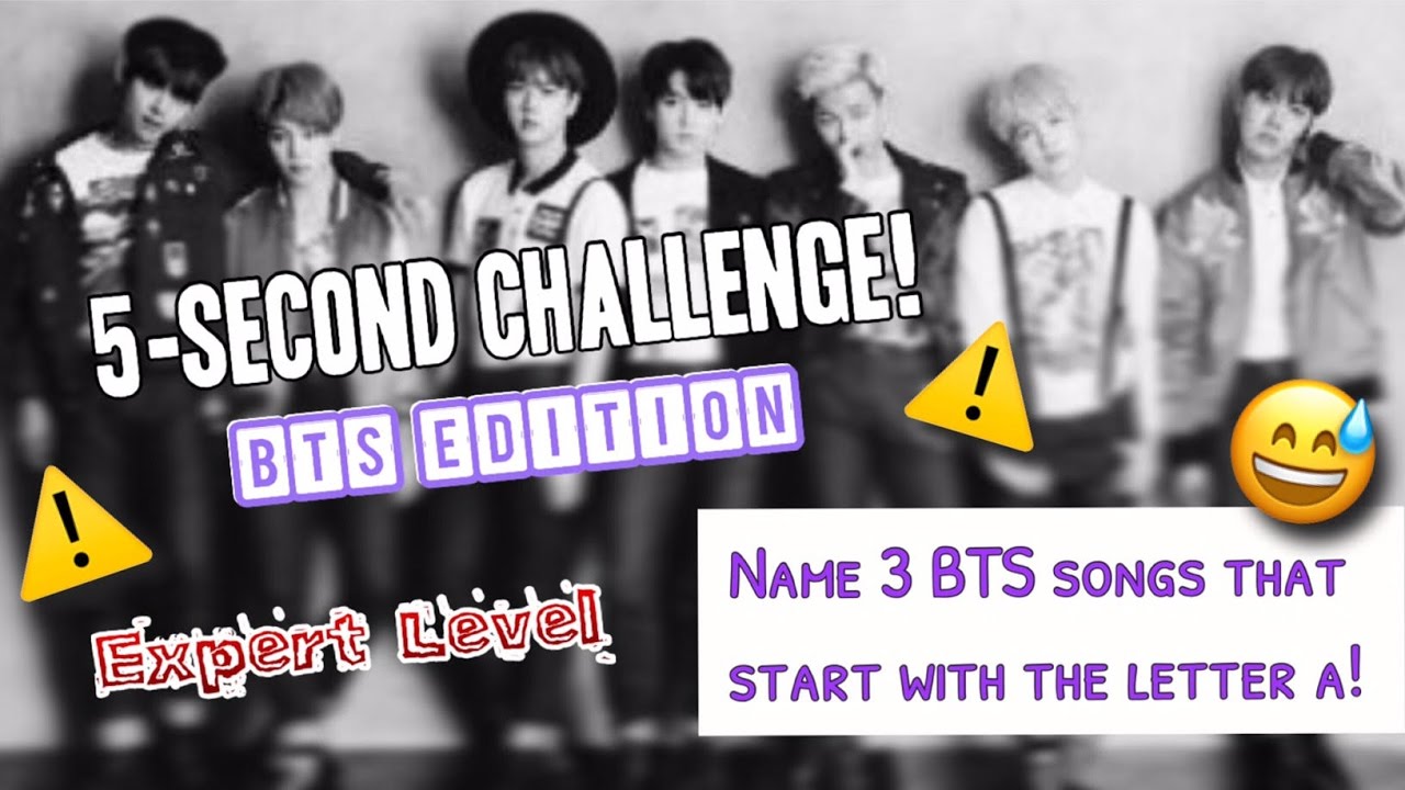 BTS EDITION 5-SECOND TRIVIA CHALLENGE!! CAN YOU GET THEM ALL? - YouTube