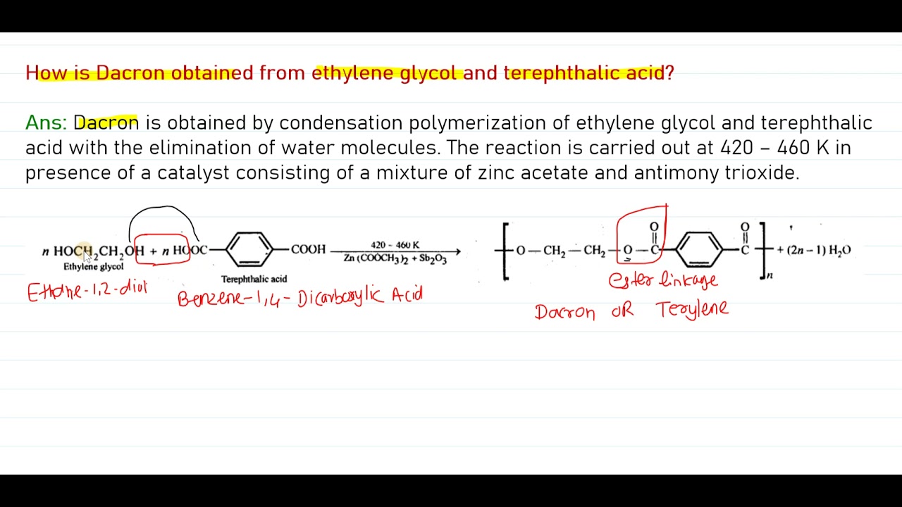 Page 438 Q15.19 How is dacron obtained from ethylene glycol and ...