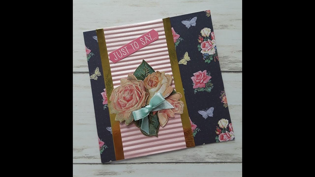 10 Pretty layered handmade cards with roses - YouTube