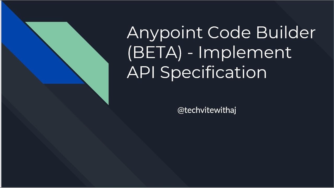 Anypoint Code Builder BETA Implement API Specification - YouTube
