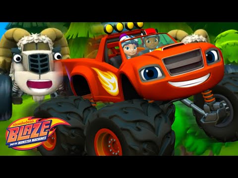 Blaze Gets Chased By Wild Sheep! | Blaze and the Monster Machines