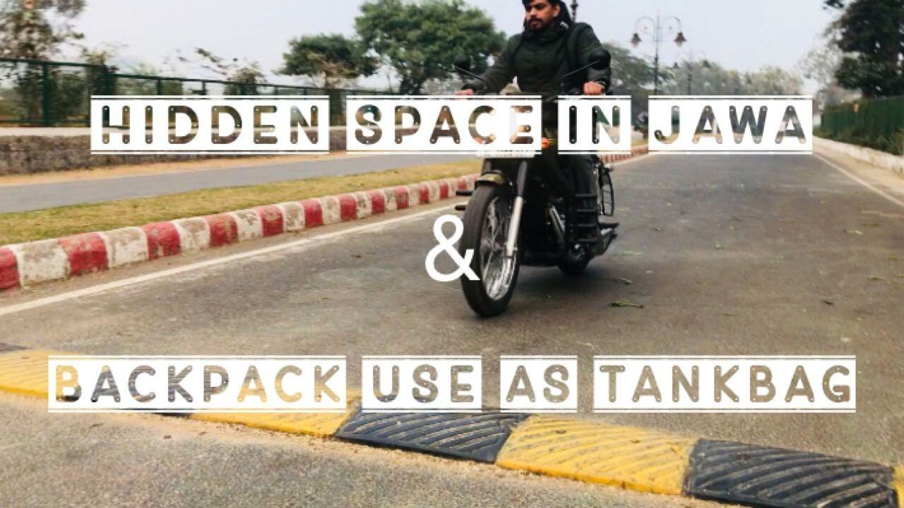 Hidden Space in Jawa & Backpack use as Tankbag - YouTube