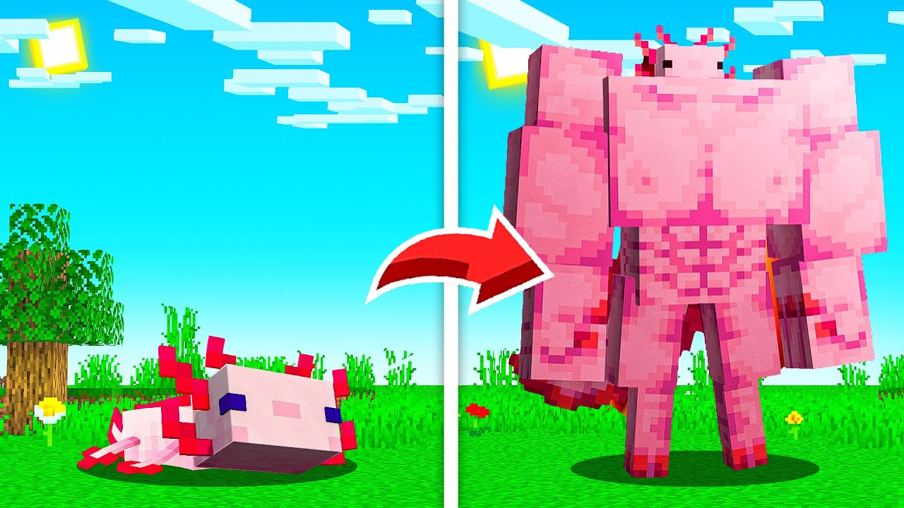 We Made AXOLOTL SUPER STRONG In Minecraft! - YouTube