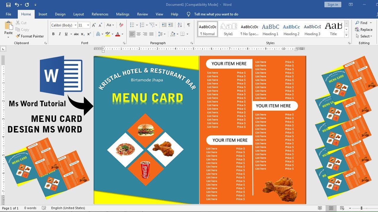 Ms Word Tutorial Restaurant Menu Card Design In Ms Word Ready To ms-word-tutorial-restaurant-menu-card-design-in-ms-word-ready-to