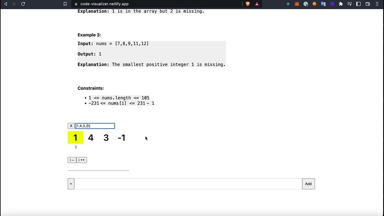 Visualize Leetcode 41 First Missing Positive Youtube