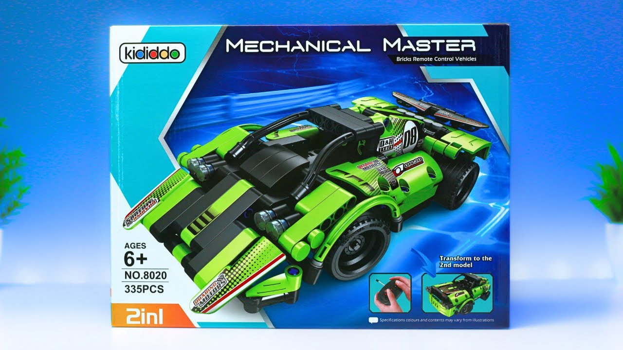 KIDIDDO 2in1 Green RC Sports Car Kit Speedbuild - YouTube