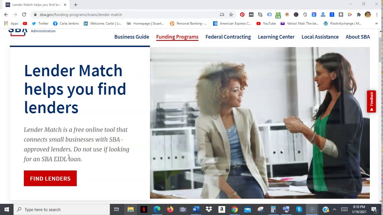 SBA Lender Match Tool To Find Paycheck Protection Lenders - YouTube