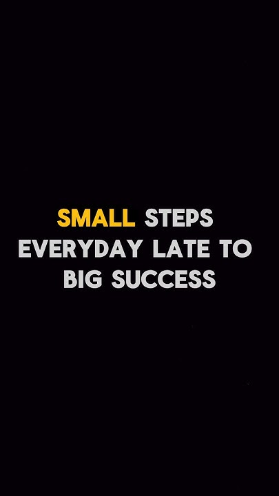 Small Steps, Big Success #motivation #success #life #discipline - YouTube