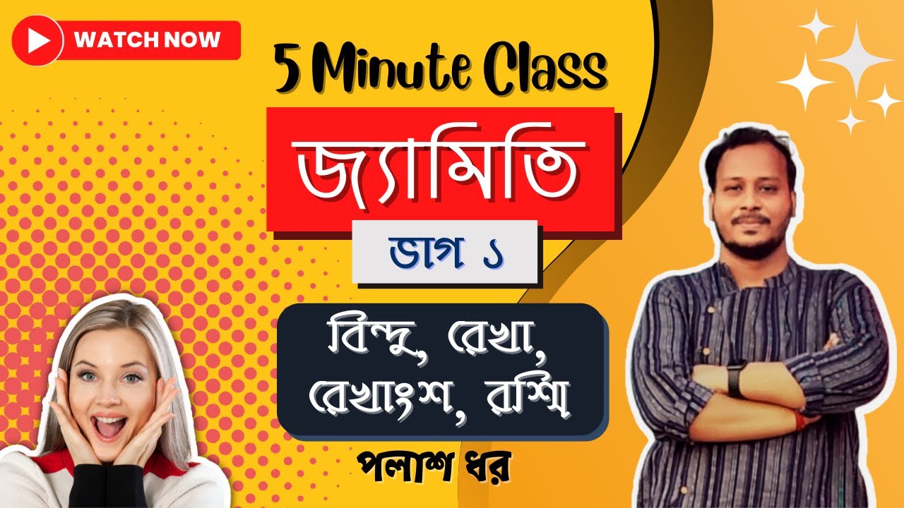 5 Minute Class | 1 | Geometry 1| Point, Line, Line Segment, Ray ...