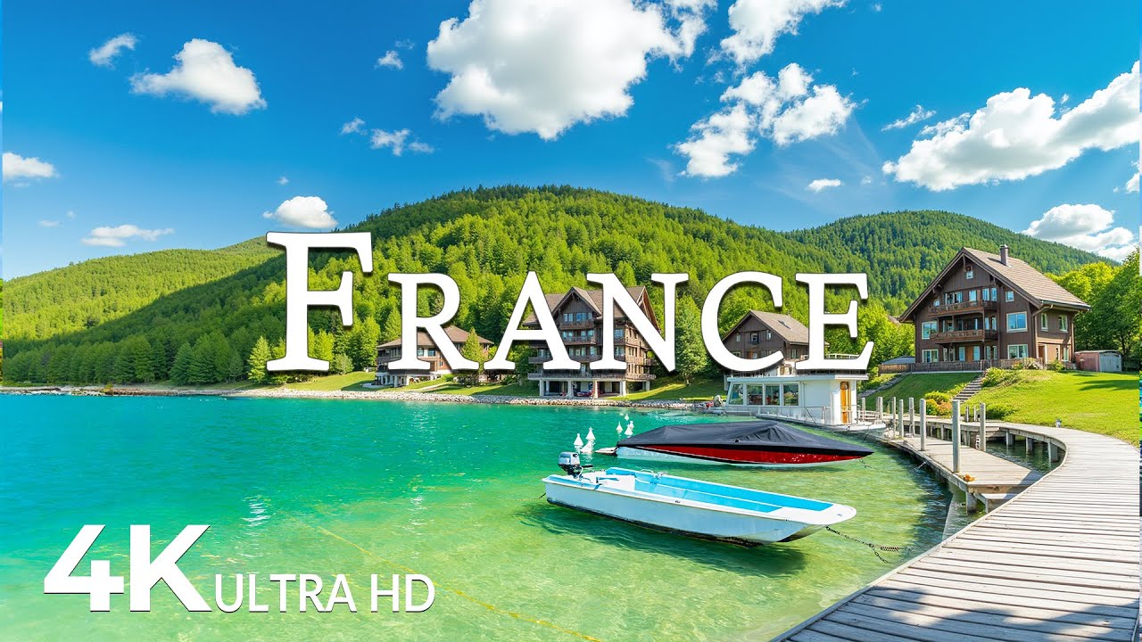 FLYING OVER FRANCE (4K UHD) - Soothing Music Along With Beautiful ...
